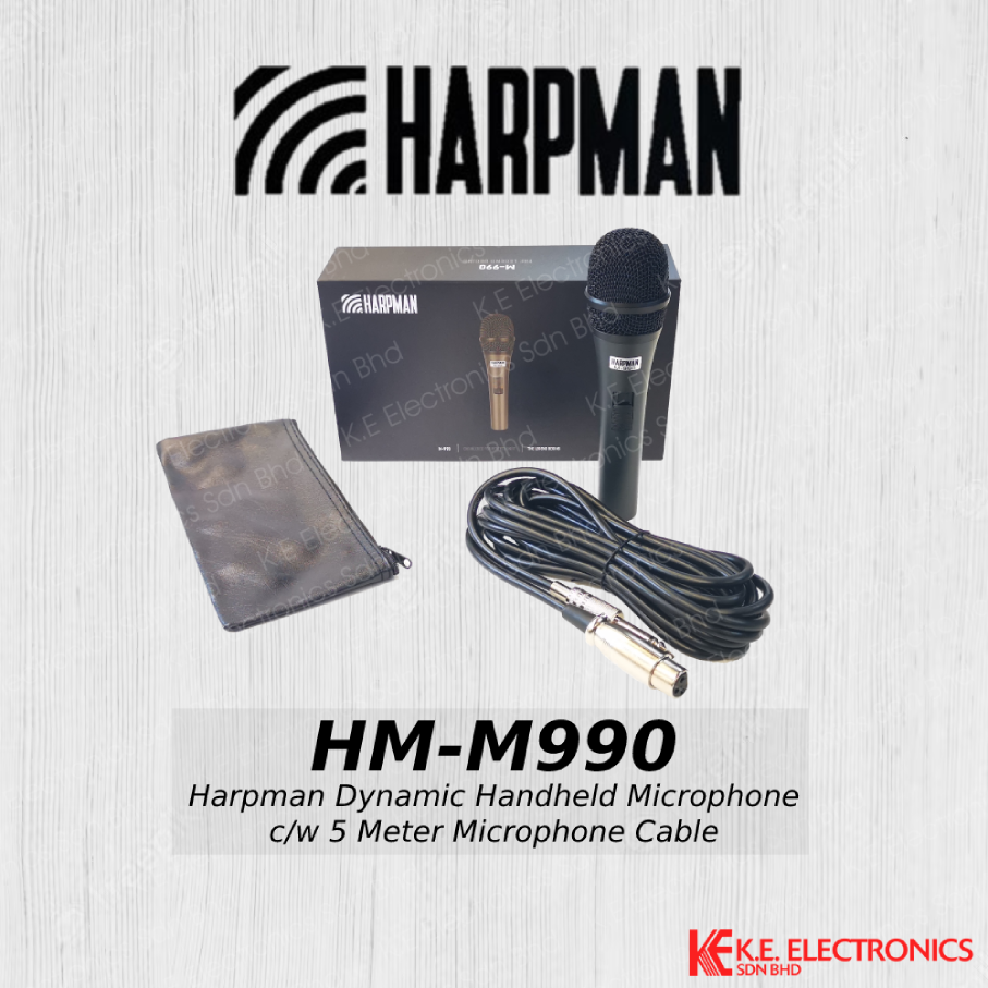 Harpman M990 Dynamic Handheld Microphone c/w 5 Meter Microphone Cable | Shopee Malaysia