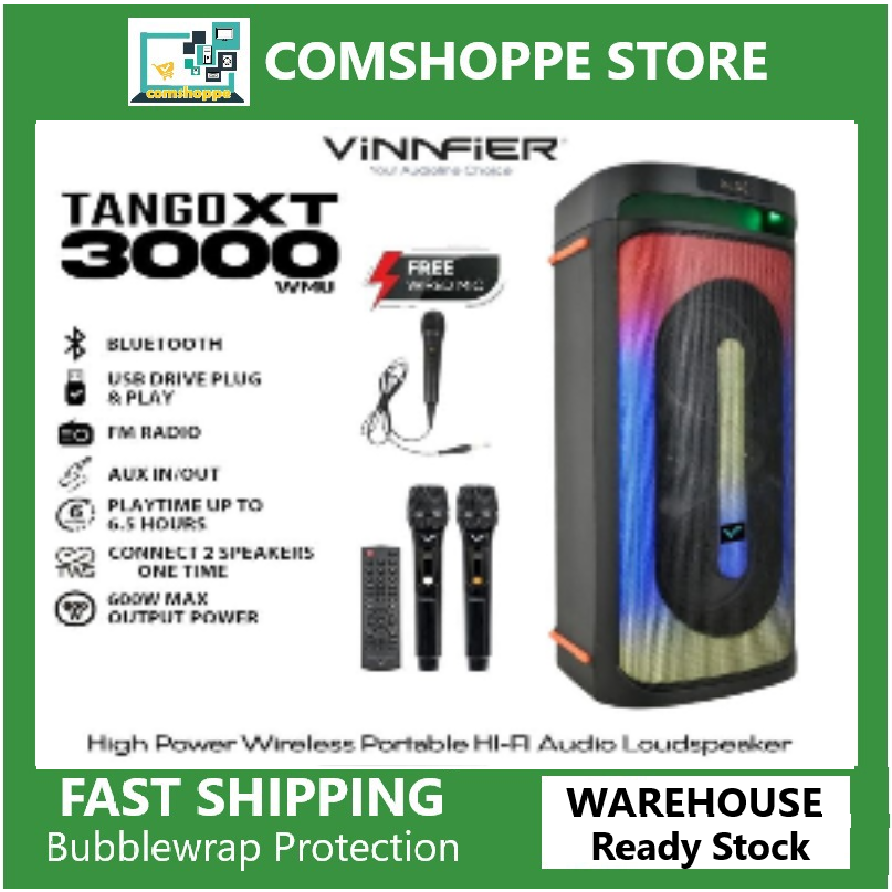 VF Tango XT3000 WMU 600W Bluetooth Potable HI-FI Loud Speaker PartyBox Karaoke Speaker FM Radio ...