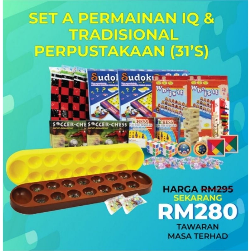 Set A Permainan IQ & Tradisional Perpustakaan 31' [Ready Stock ...