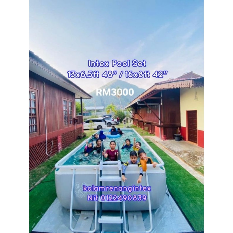 Intex 26792 4.88x2.44x1.07m Prism Pool ( 16x8ft 42" ) Ready stock | Shopee Malaysia