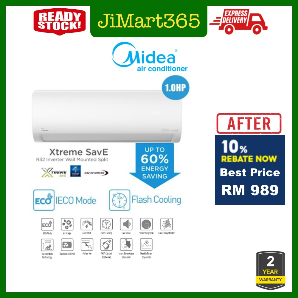 [Installation] Midea 1.0HP/1.5HP/2.0HP R32 Xtreme SavE Inverter Air Conditioner (MSXS-10CRDN8 ...