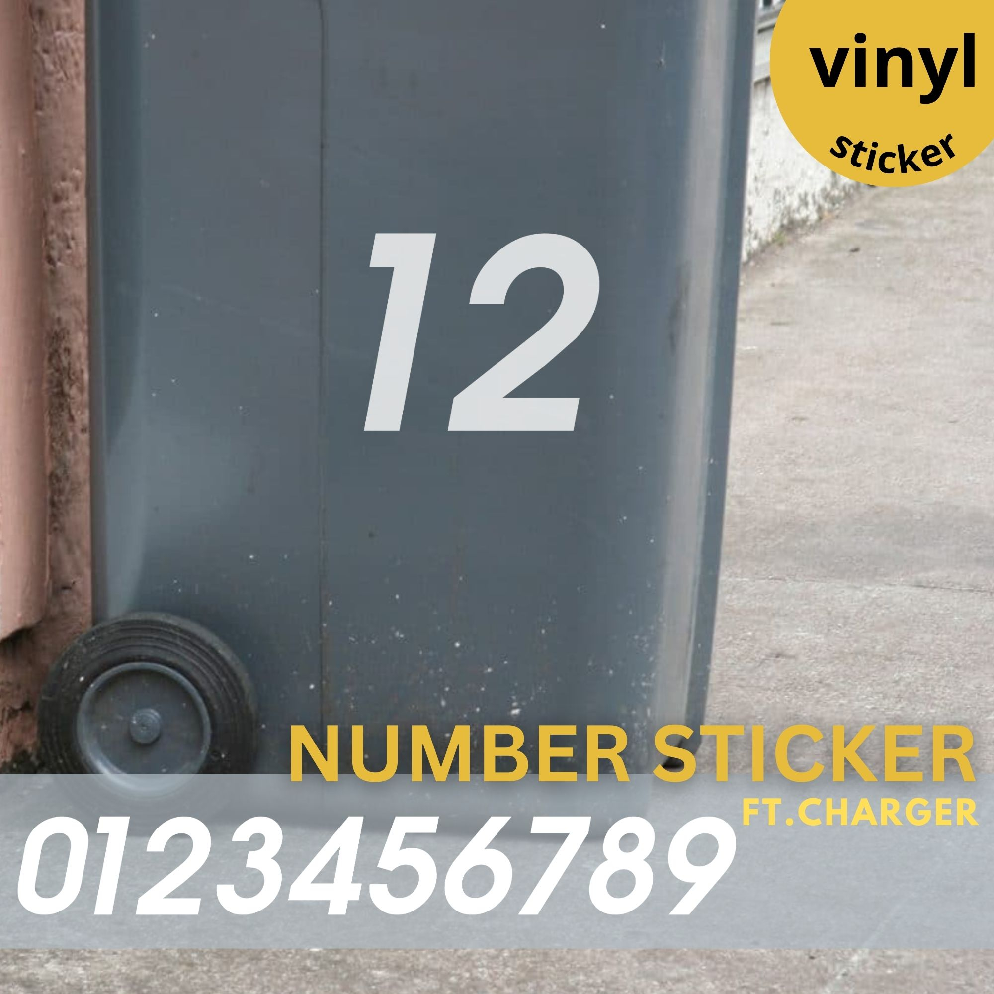 18cm 28cm Height Number Sticker (Font Charger) - Vinyl Decal Sticker ...
