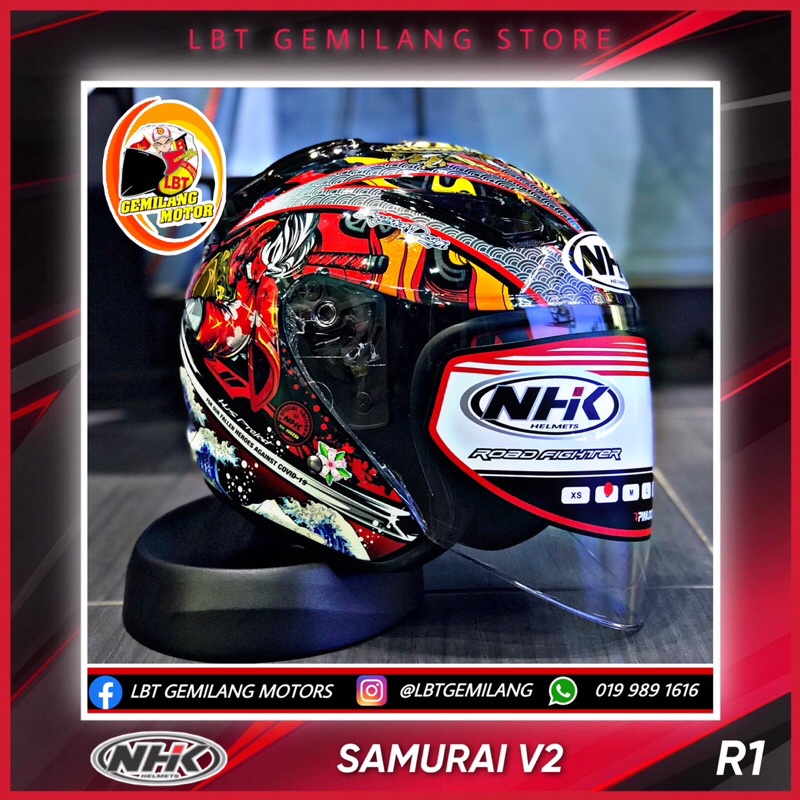 NHK Helmets R1 [SAMURAI V2] LIMITED EDITION Double Visor | Shopee Malaysia