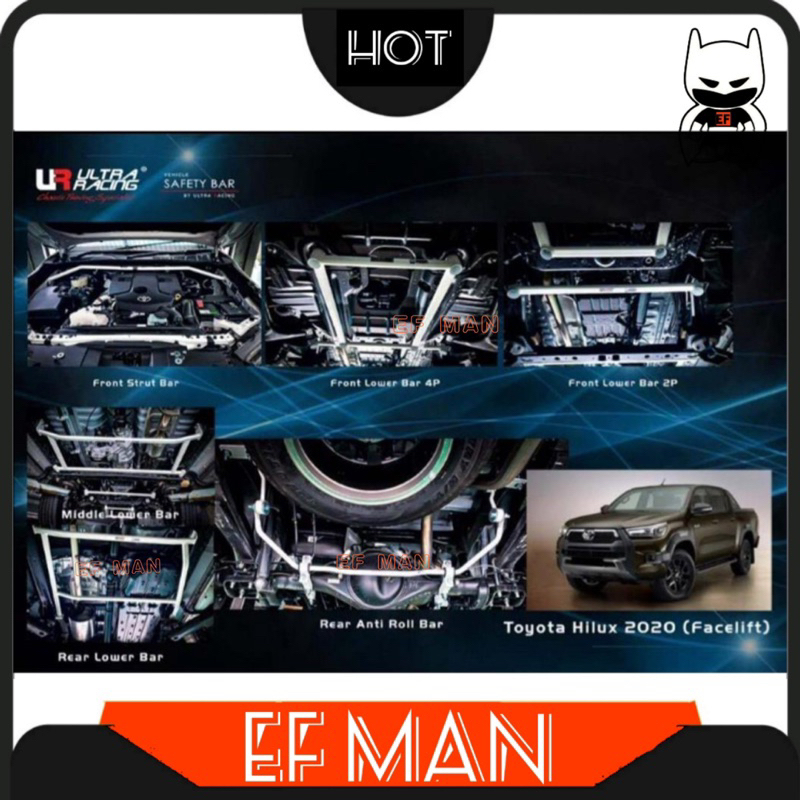 💯ORIGINAL ULTRA RACING BAR HILUX FORTUNER REVO ROCCO ANTI ROLL BAR REAR ...