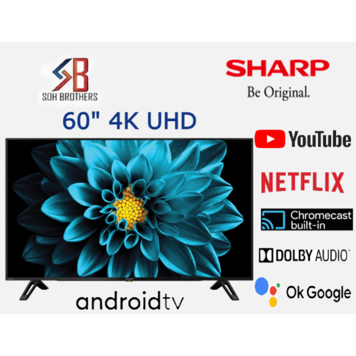 Sharp Aquos 60 Inch 4K UHD Android TV (4T-C60DK1X) | Shopee Malaysia