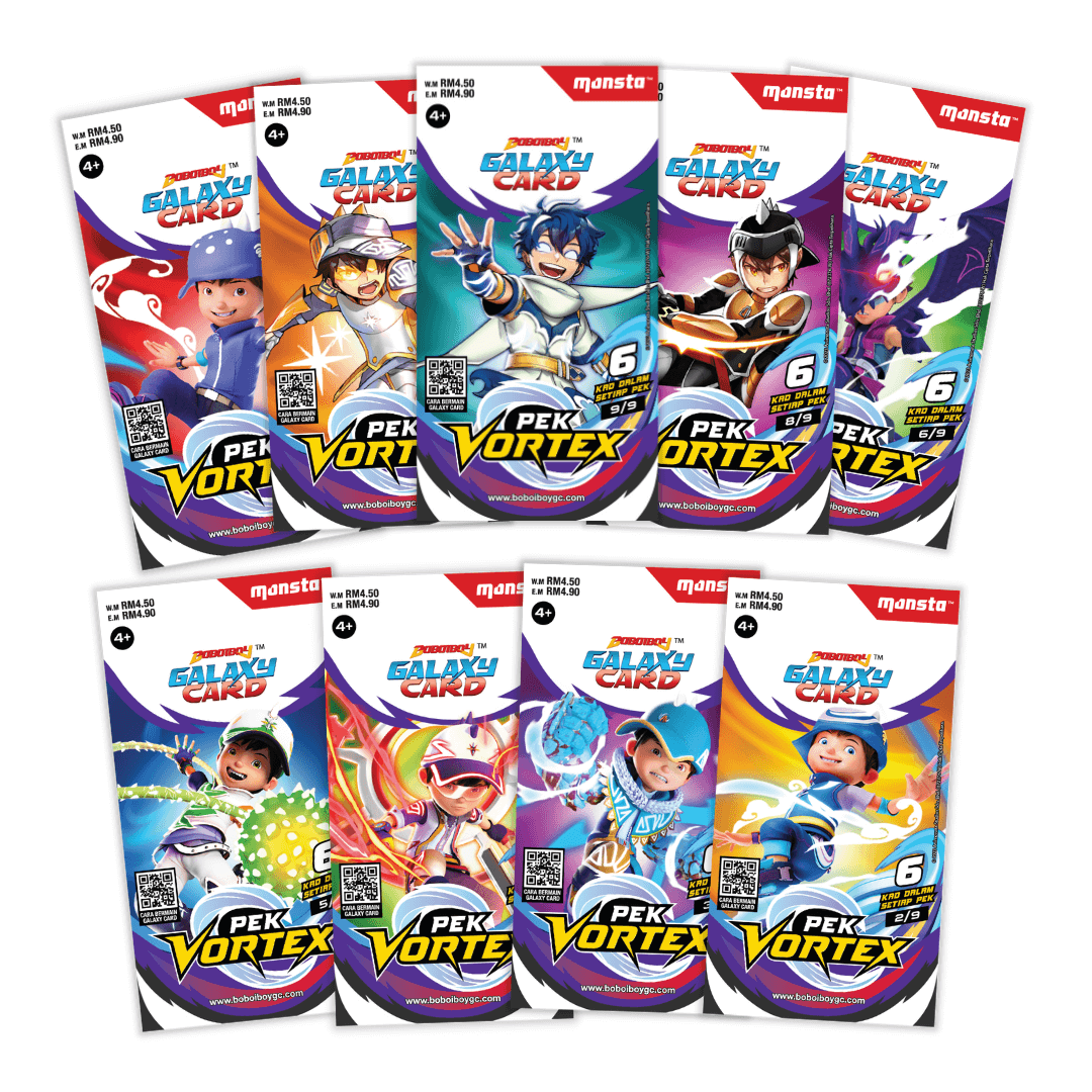 KIDZONE BoBoiBoy Galaxy Card : Pek Vortex REPACKAGED (1 pack:6 cards ...