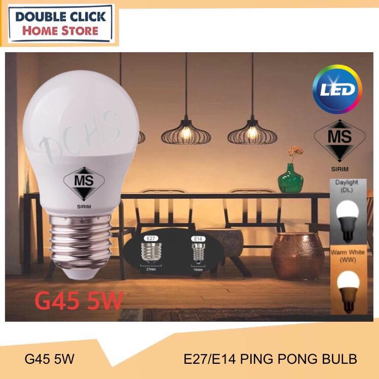 (Sirim) Duralux 5W G45 Led Ping Pong Bulb E14 E27 Led Bulb Led Light ...