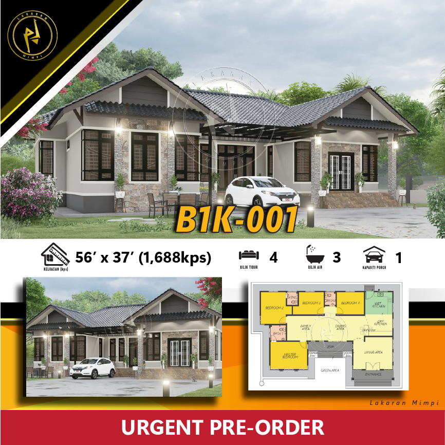PELAN REKABENTUK RUMAH | HOUSE DESIGN | PLAN RUMAH BANGLO SETINGKAT ...