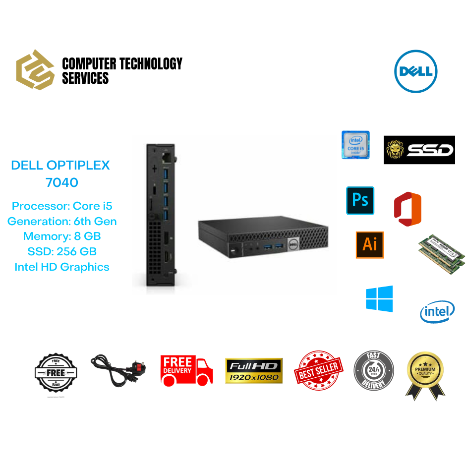 DELL OPOTIPLEX MINI PC 3070 / 7050 / 7040 CORE I5 9TH / 7TH / 6TH GEN ...