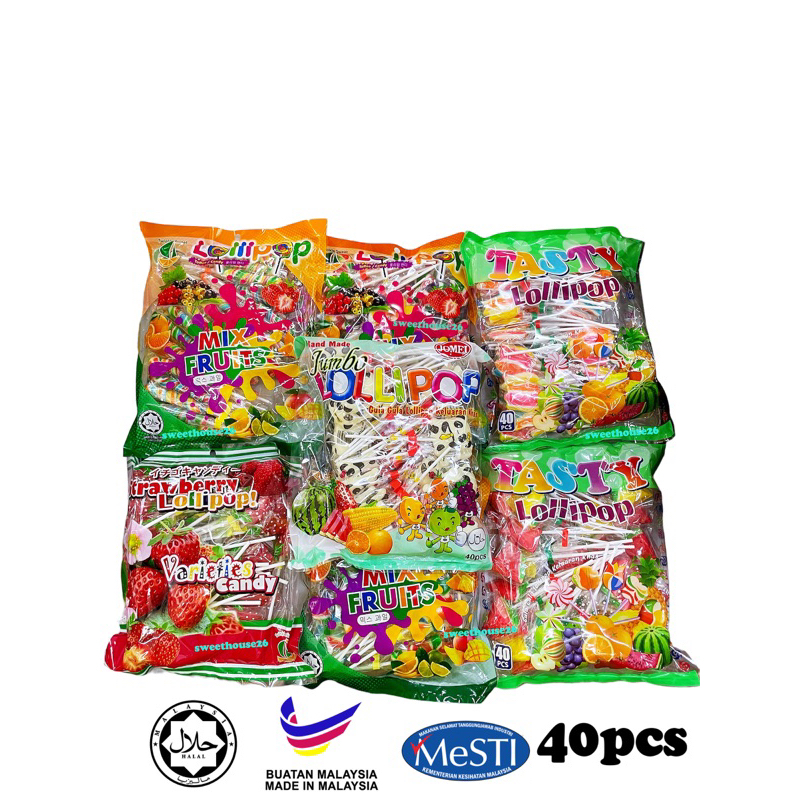 Lollipop Tasty Assorted Fruit Flavour 40's Halal | Shopee Malaysia