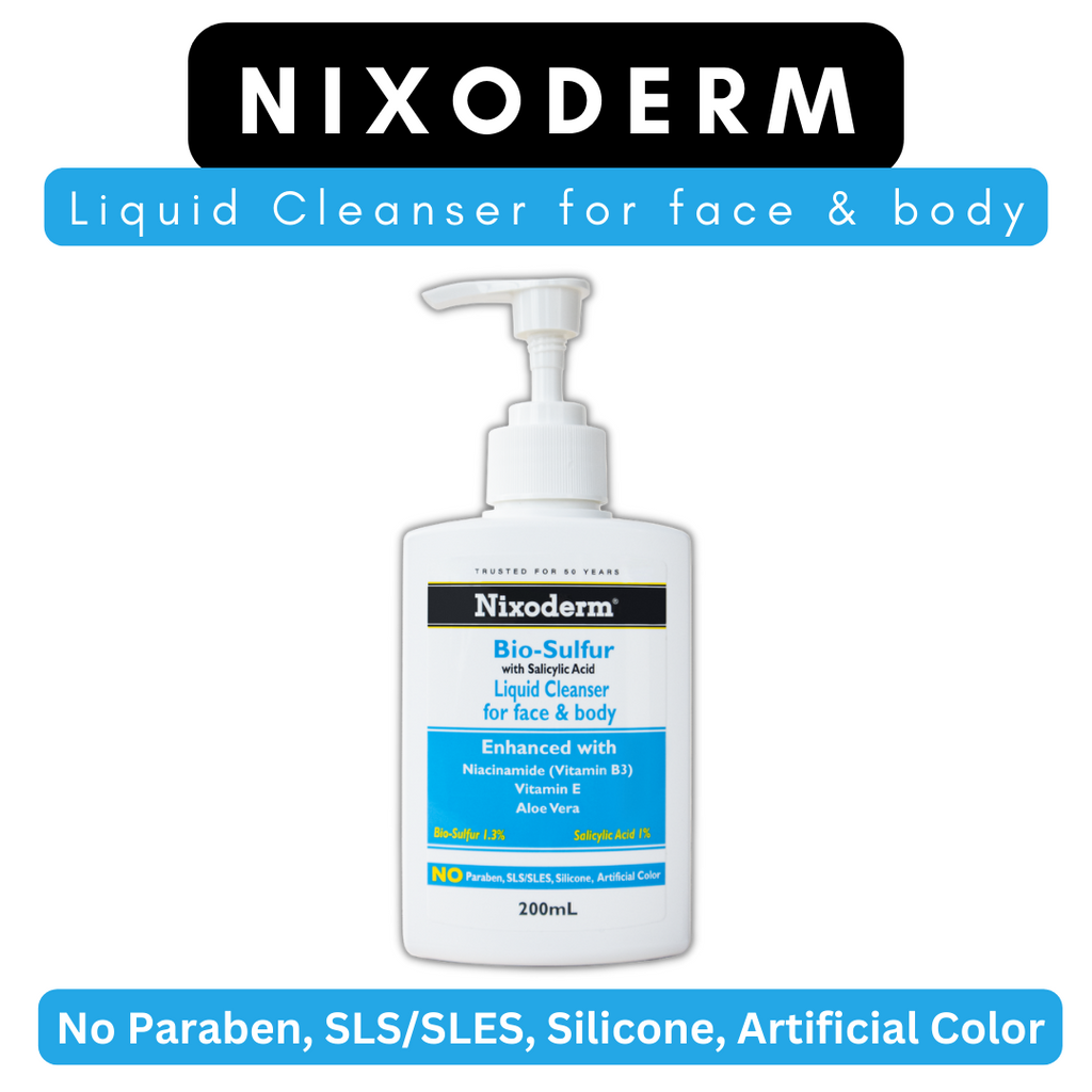 NIXODERM Bio-Sulfur with Salicylic Acid Liquid Cleanser (For face ...