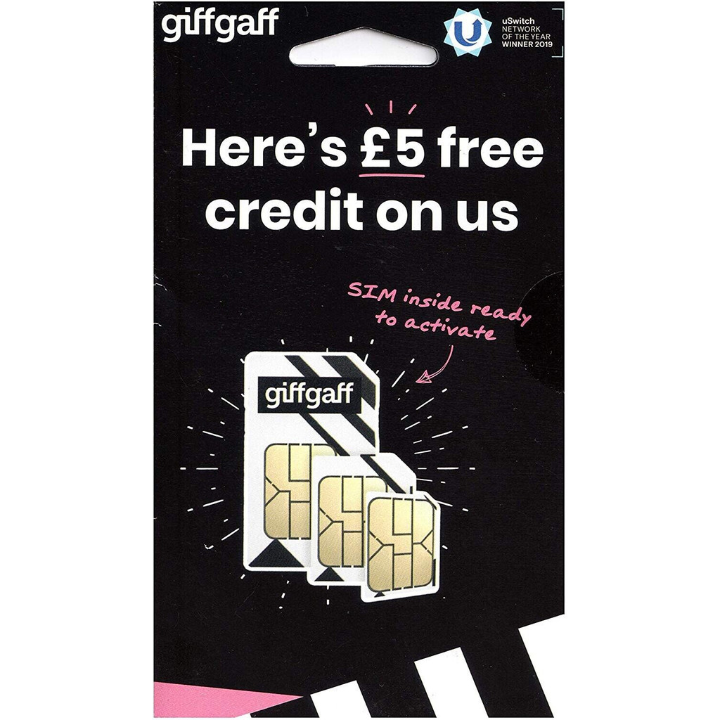 [Ready Stock] UK Prepaid Travel Sim Card Giffgaff (Free £5 credit ...