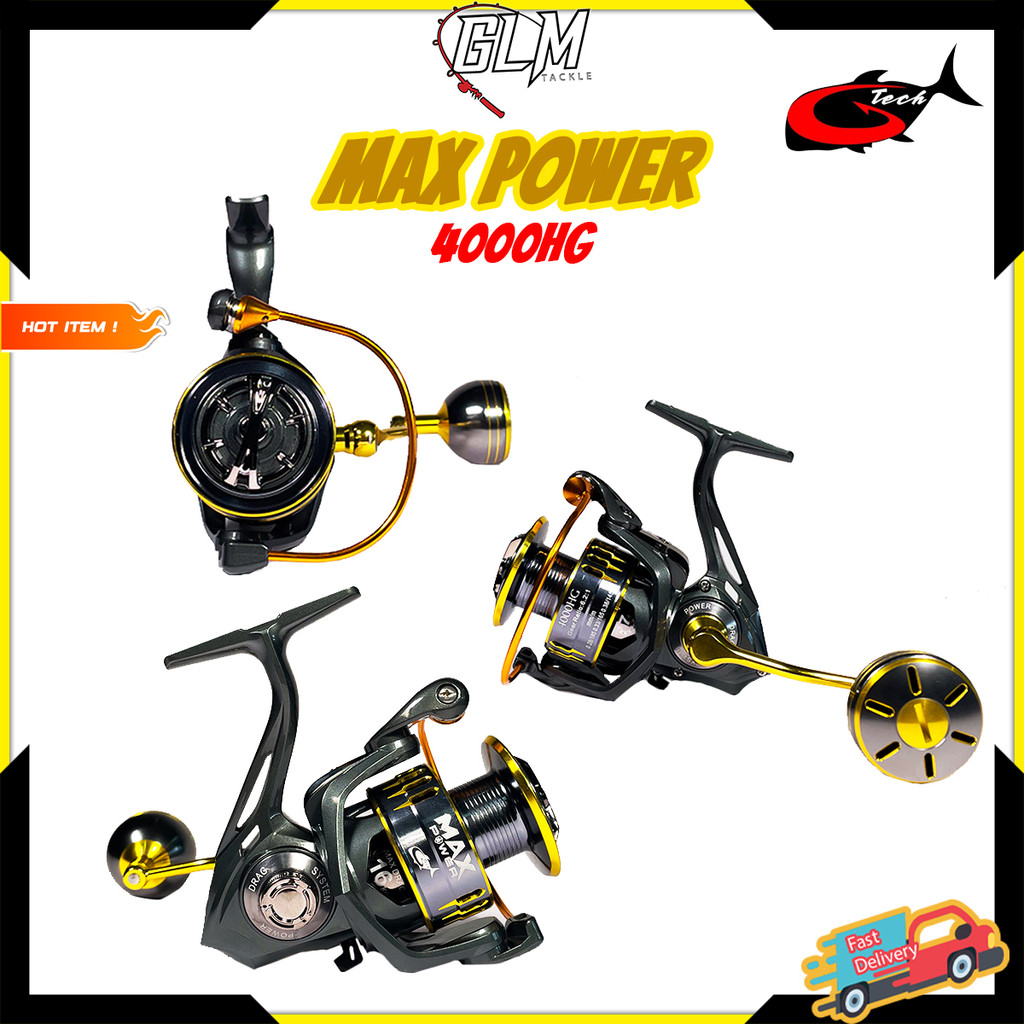 GTECH MAX POWER SW SPINNING FISHING REEL 2023 | Shopee Malaysia