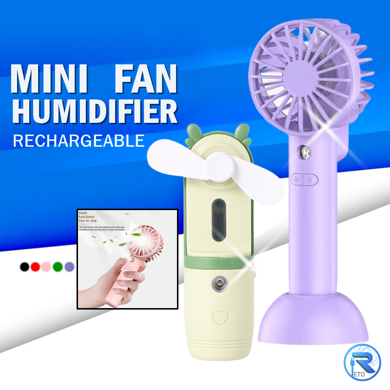 Summer Portable Mini Fan 2 In 1 Humidifier Electric USB Rechargeable ...
