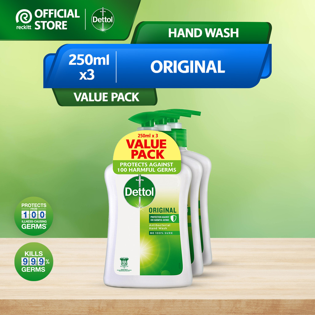 Dettol Antibacterial Liquid Hand Wash Original 250G (Value Pack of 3 ...