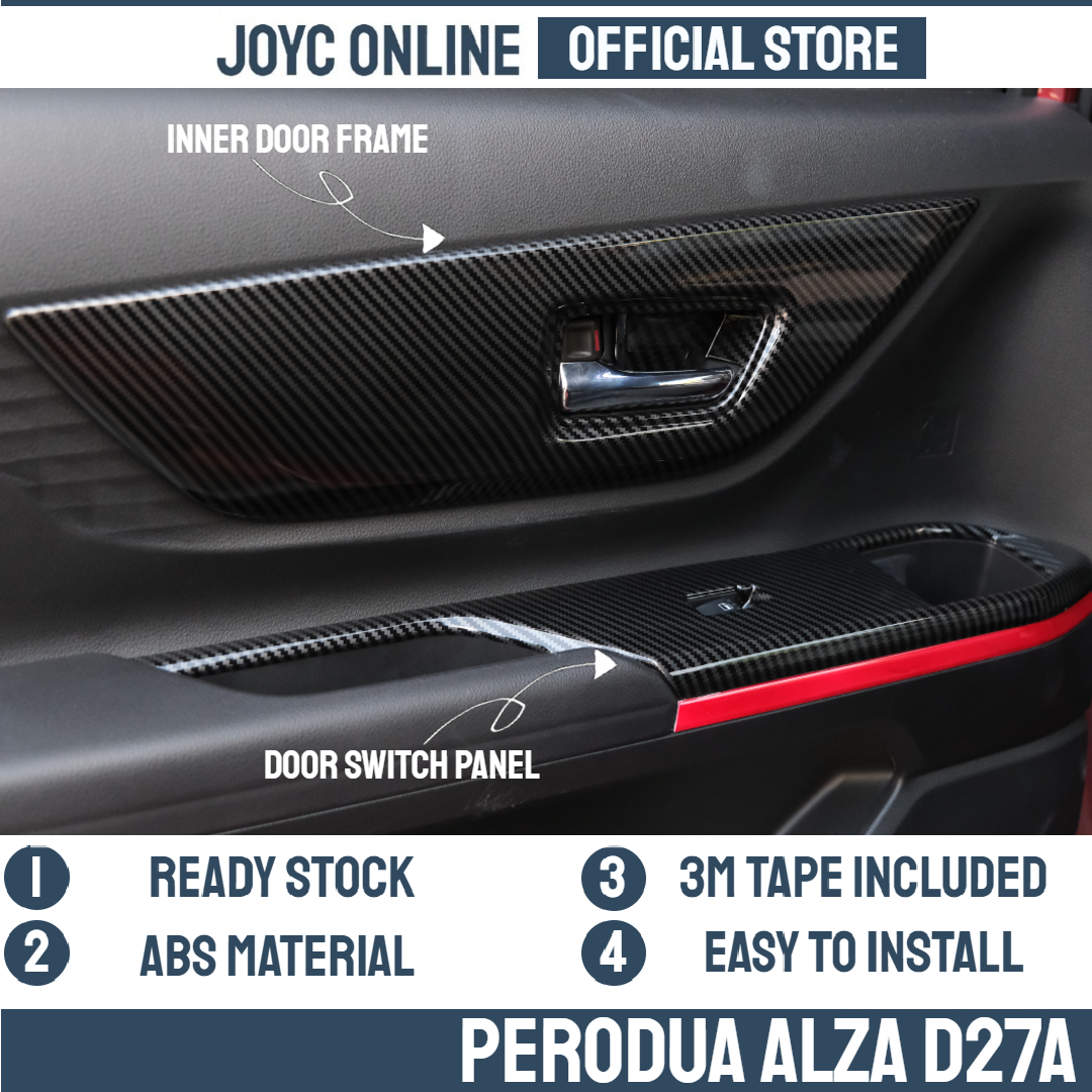 Perodua ALZA 2022 2023 2024 2025 D27A Carbon Fiber Gloss Black Door ...