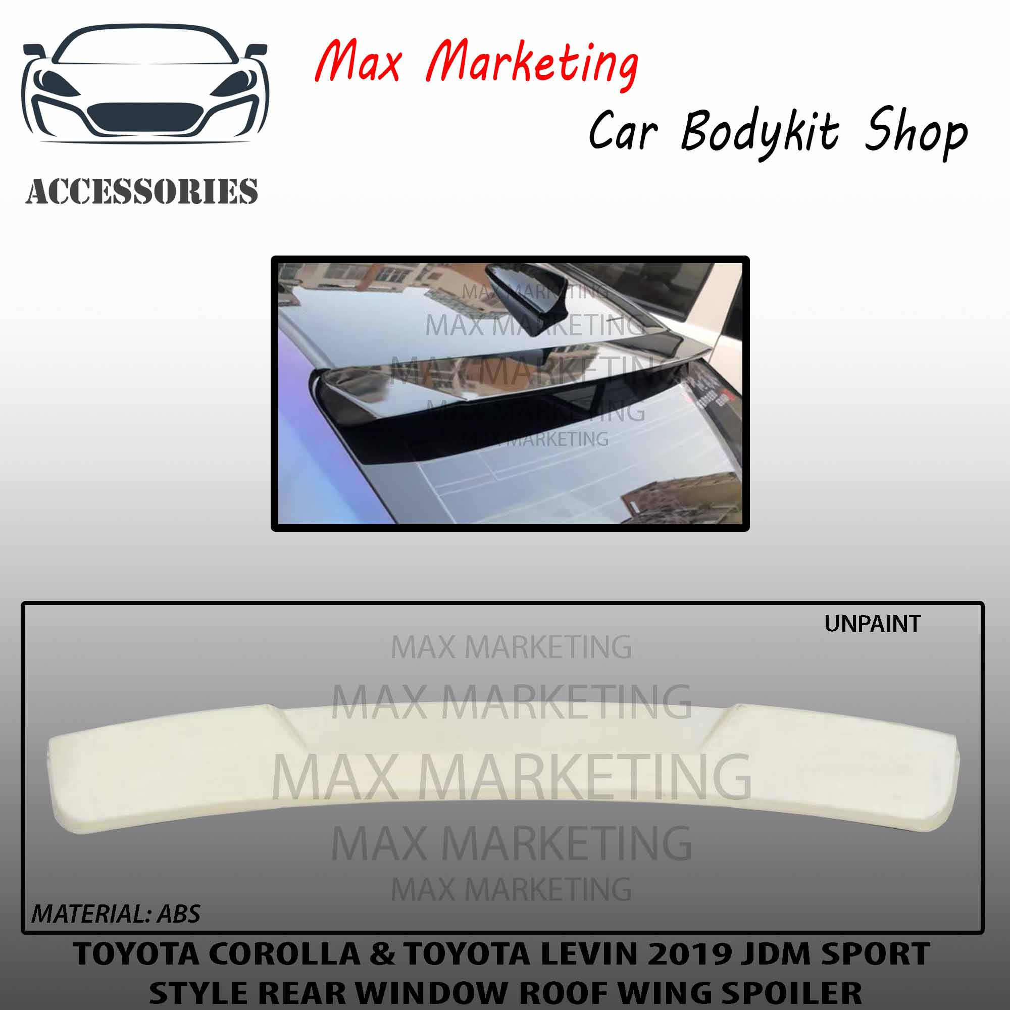 TOYOTA COROLLA & TOYOTA LEVIN 2019 JDM SPORT STYLE REAR WINDOW ROOF ...