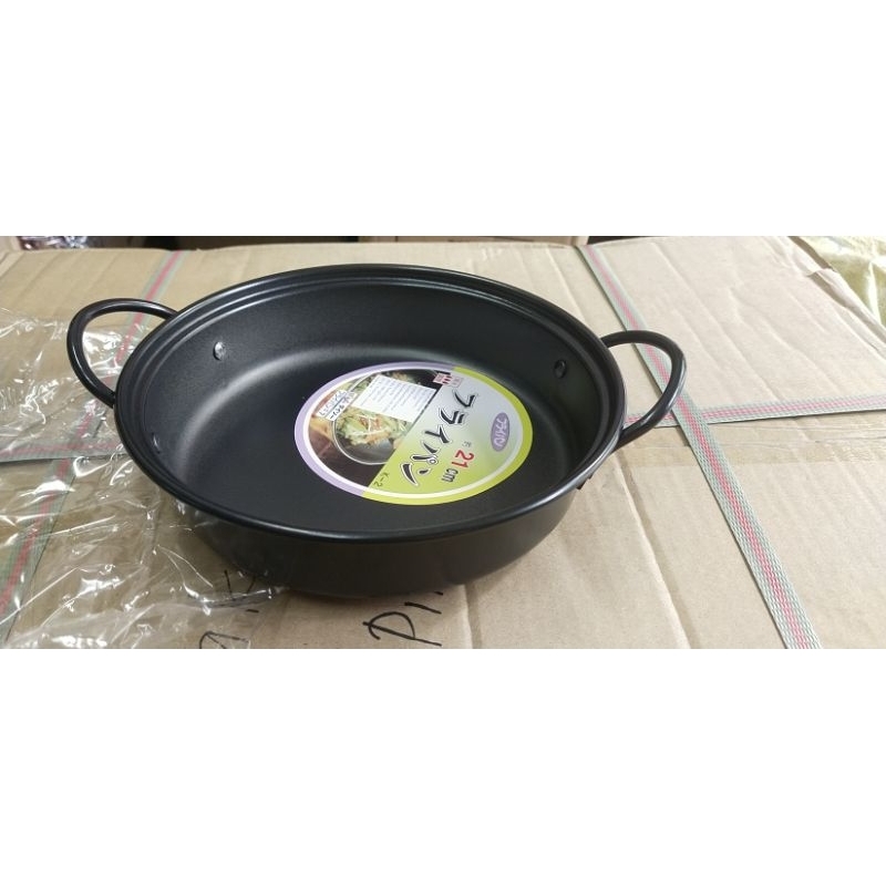 🇲🇾21cm Mini Kuali Hitam NonStick Fry Black Wok With Double Ear kitchen ...