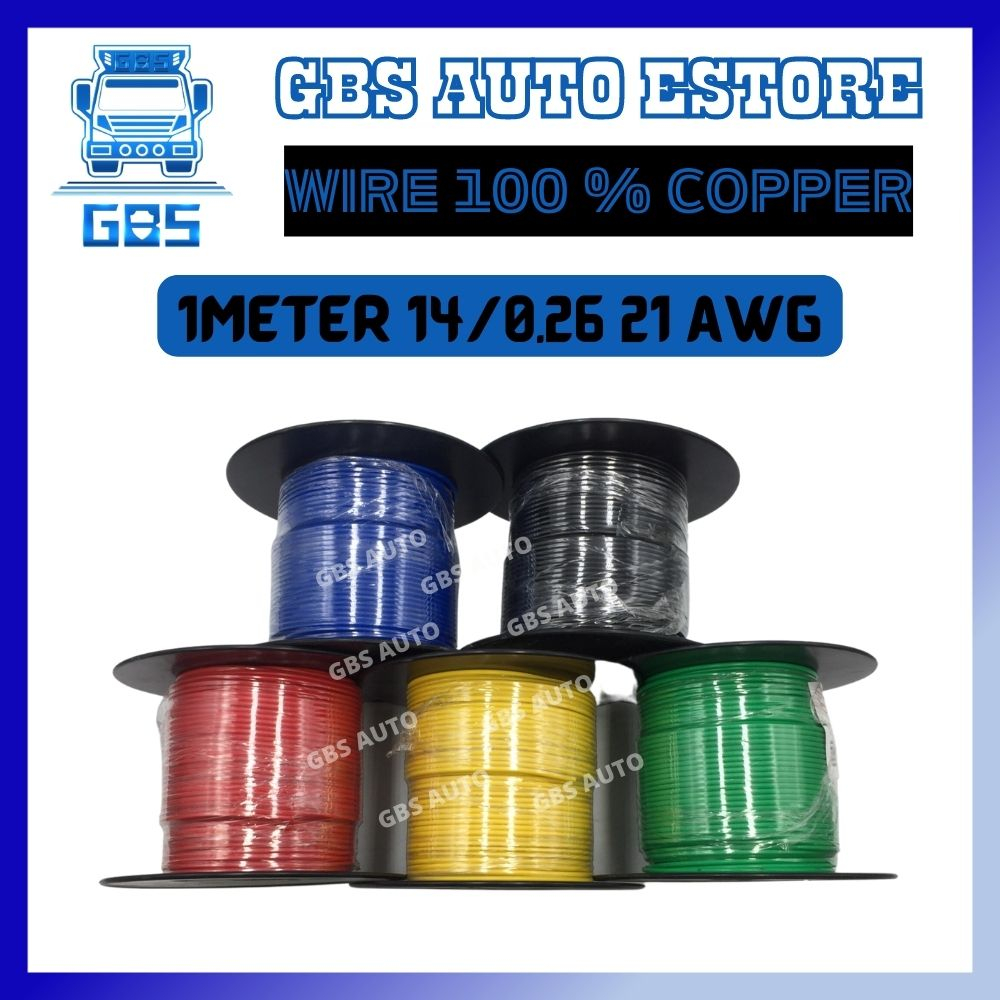GBS ESTORE PURE COPPER CABLE 14/0.26MM PURE COPPER AUTO WIRE CAR LORI ...