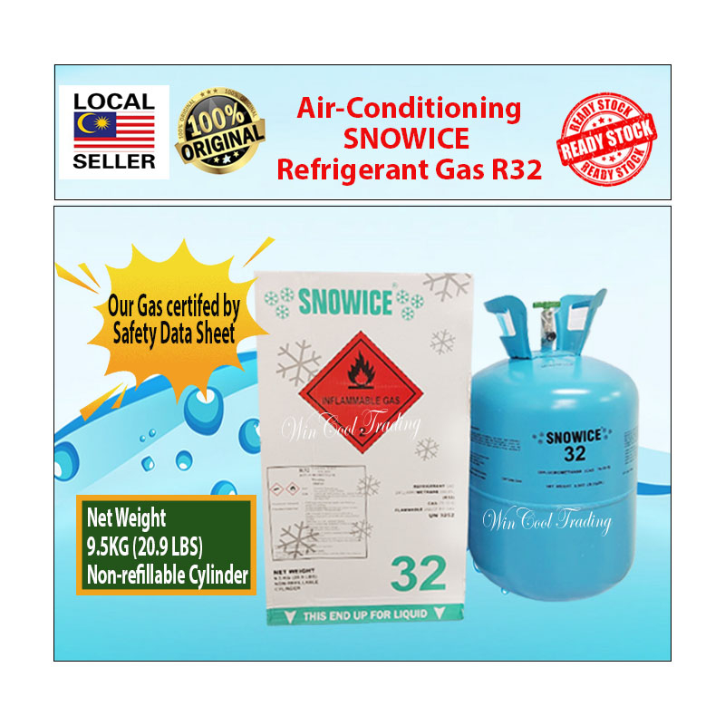 SNOWICE Brand Refrigerant gas for air-conditioning/ Gas untuk aircond gas R32 9.5KG (20.9 LBS ...