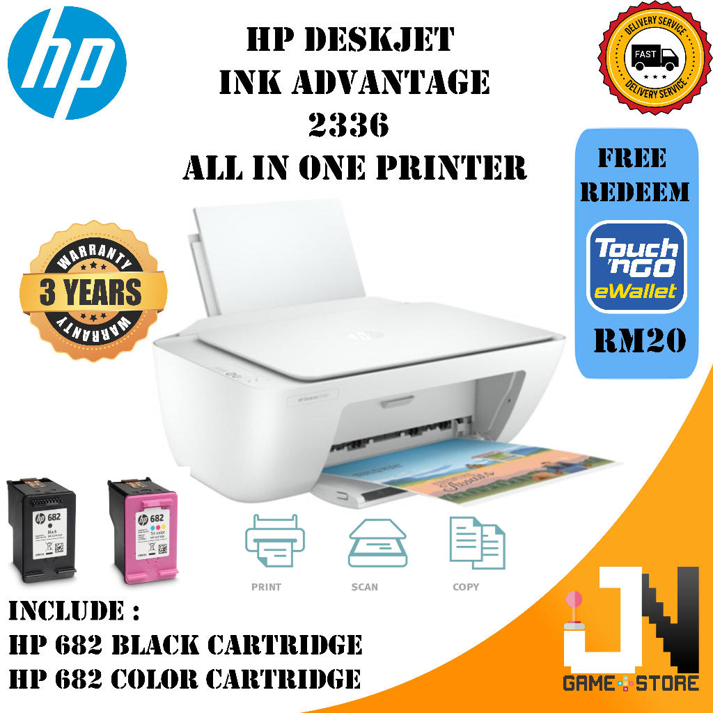 HP DeskJet Ink Advantage 2336 All In One Color Printer/Print Scan Copy / HP682 Ink (FREE RM20 ...