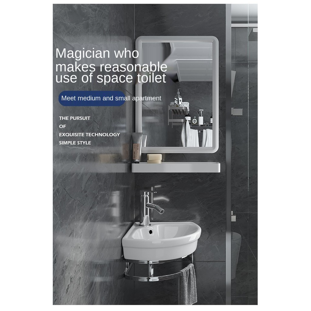 Household wash basin wall ceramic wall hanging triangular wash basin ...