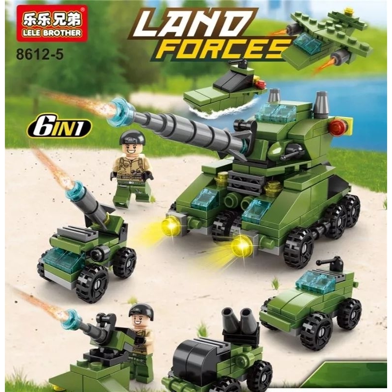 Ready Stock Mini 6in 1 building block diy police car fire truck lego ...
