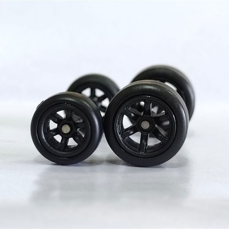 Rubber Wheels 1/64 CoMold Design CM6 Black 10/12 Hot Wheels Matchbox ...