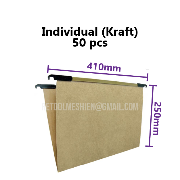 Individual/Continuous Filing Pocket Hanging File Folder (Kraft/PP Blue ...