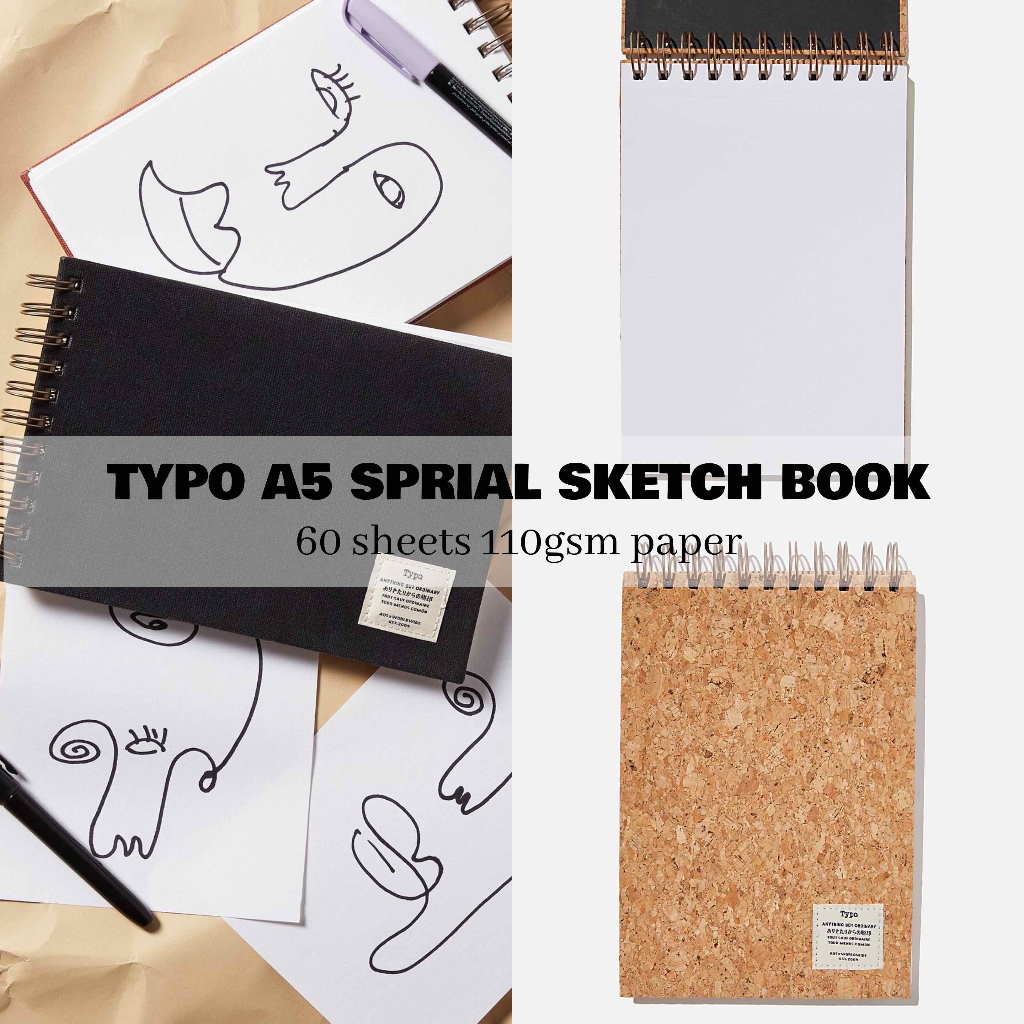 TYPO Book / A5 Sketch Book / 110gsm paper | Shopee Malaysia