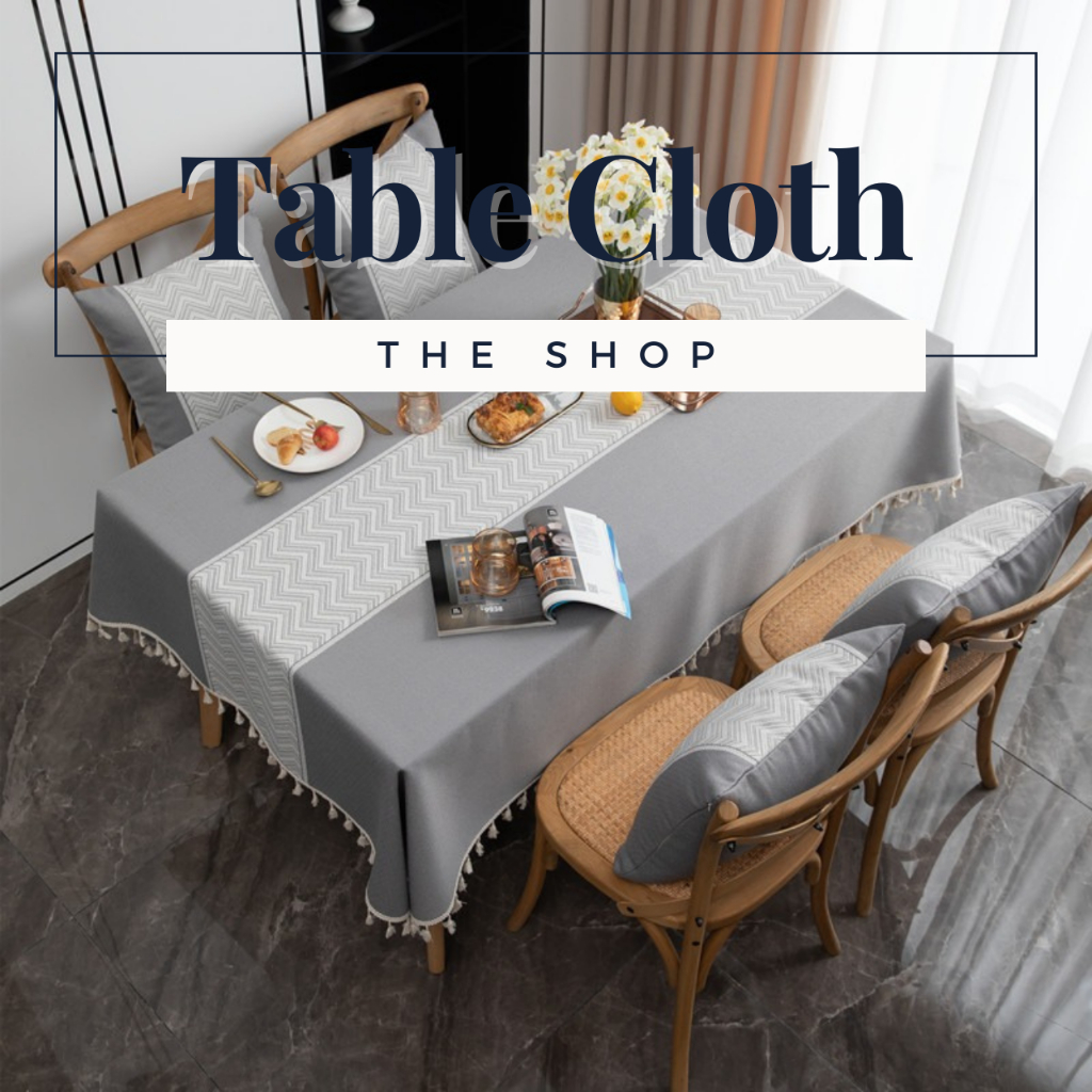 (From Johor} INS jacquard wave tassel tablecloth rectangular coffee ...