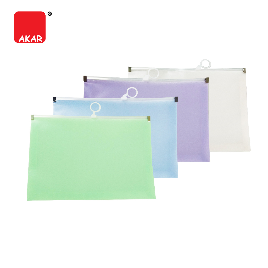 PVC Zipper Bag Zip Lock File Folder A4 A5 A6 - (1Pcs) Transparent ...