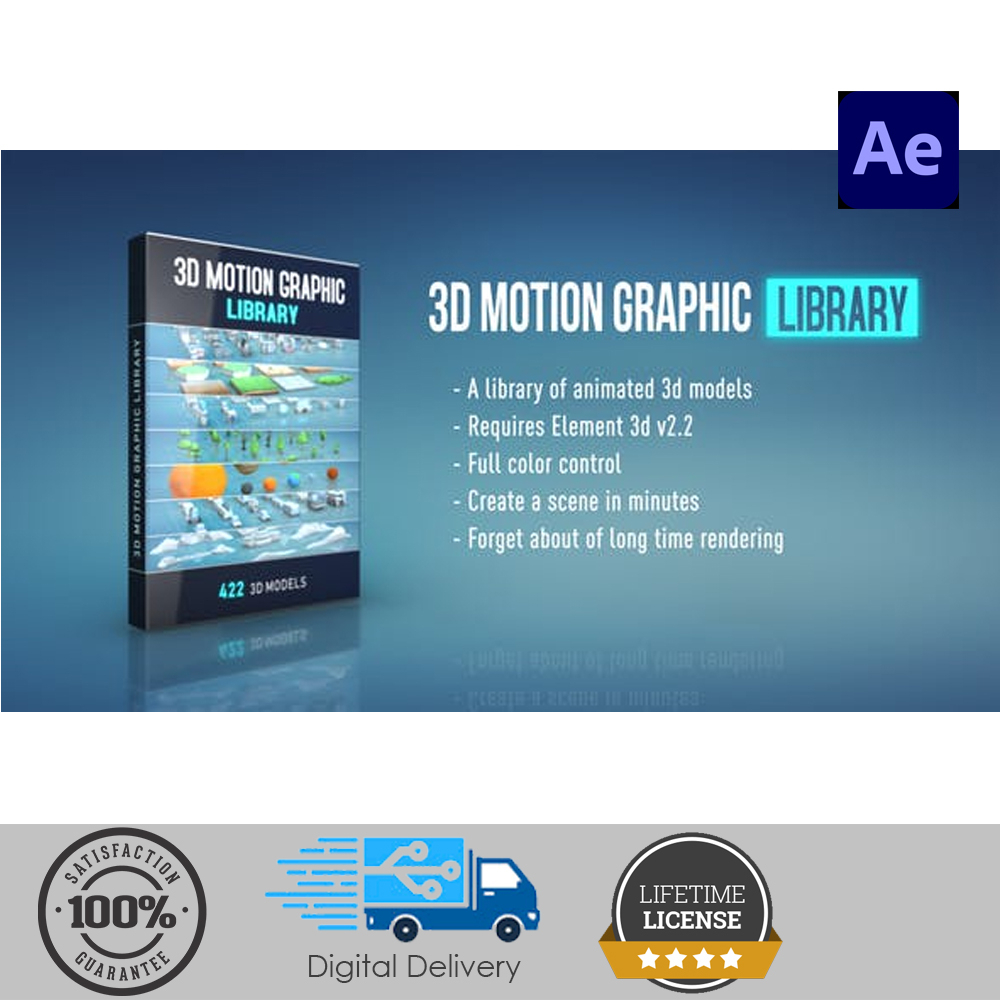 AE Template: 3D Low Polygon Motion Graphics Library_3D Motion Graphic ...