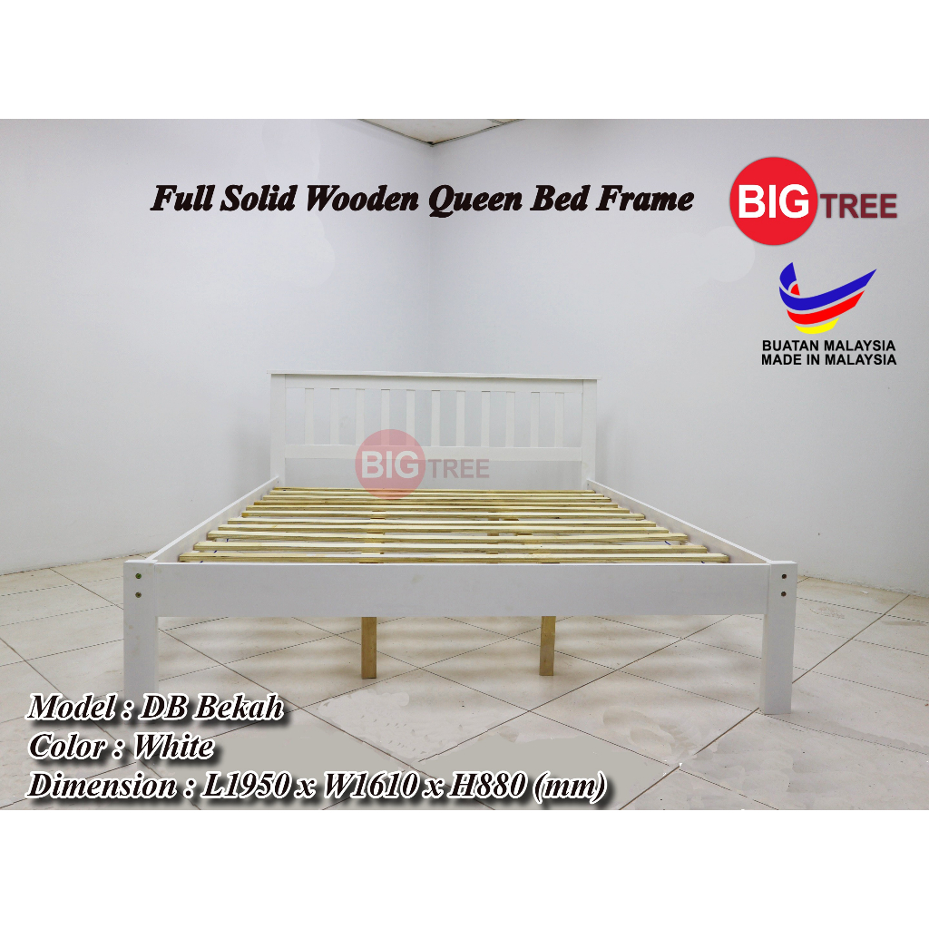 Big Tree Solid Wood Katil Queen Bed Frame / Katil Queen Kayu / Katil ...