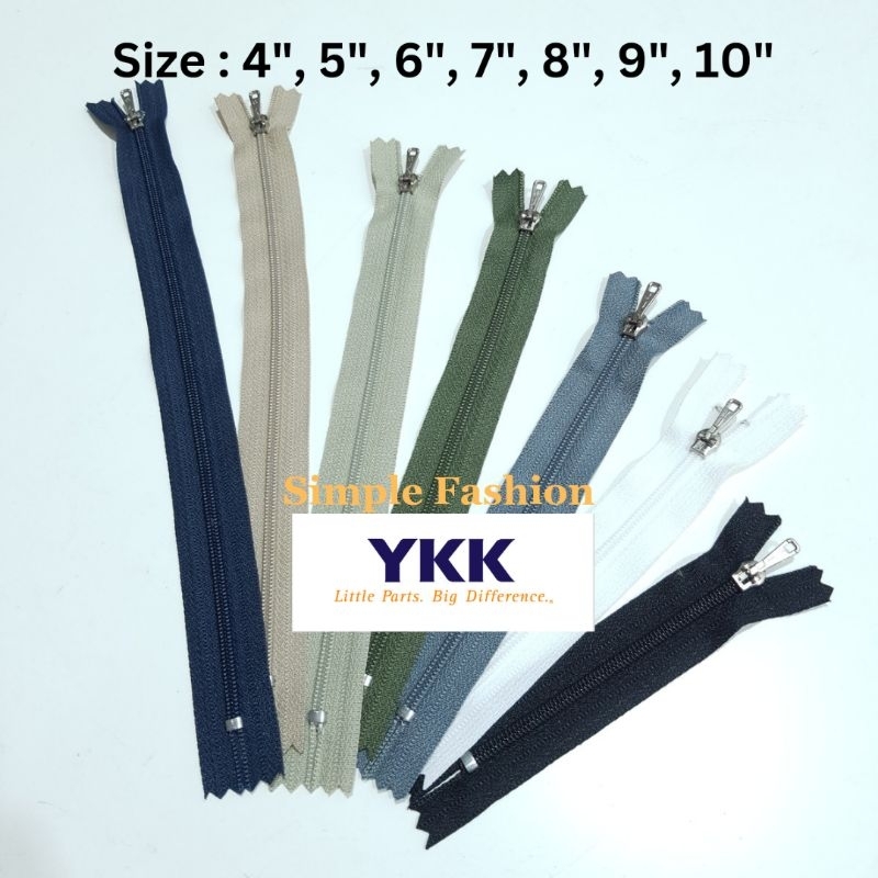 (12pcs) Genuine YKK Zipper 4", 5", 6", 7", 8", 9"&10" (for Slack) / Zip ...