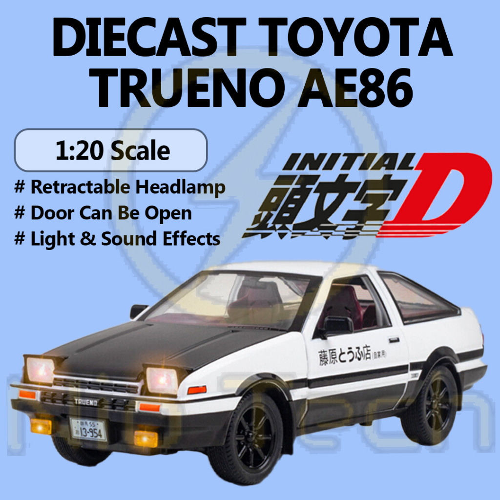 NioTech MINIAUTO 2407A-2 Toyota TRUENO AE86 1:20 Scale Initial-D Anime ...