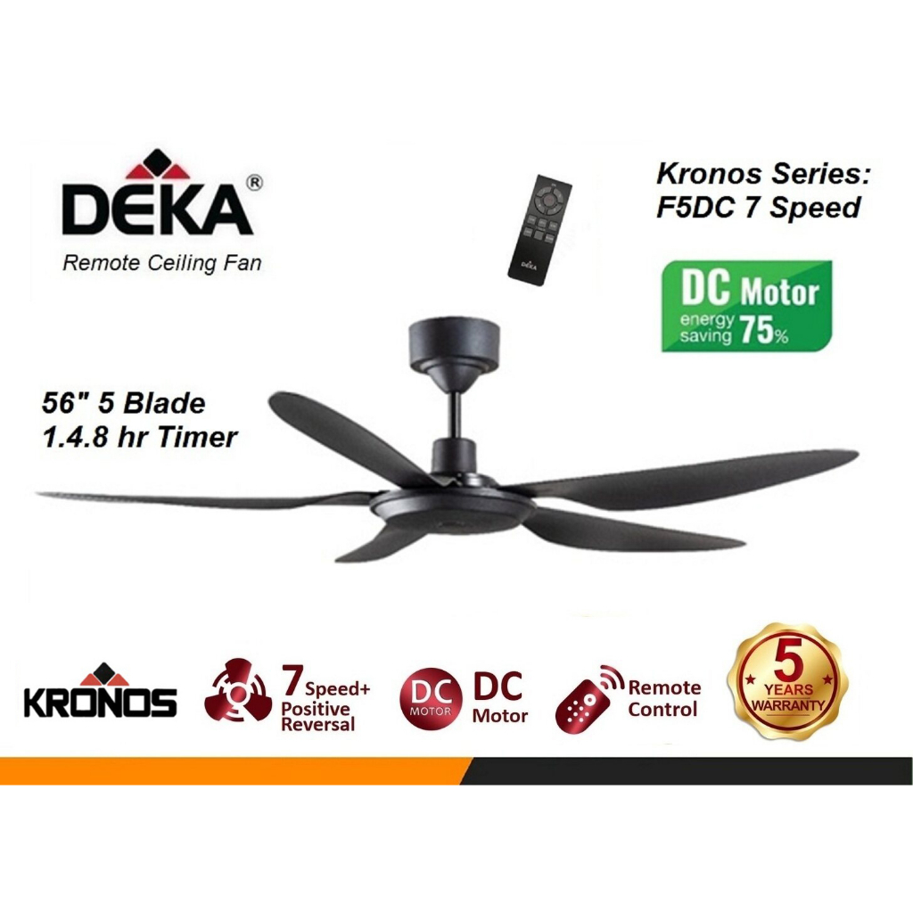 2SETS DEKA KRONOS 56" INCHES REMOTE CONTROL CEILING FAN DC MOTOR 7 ...