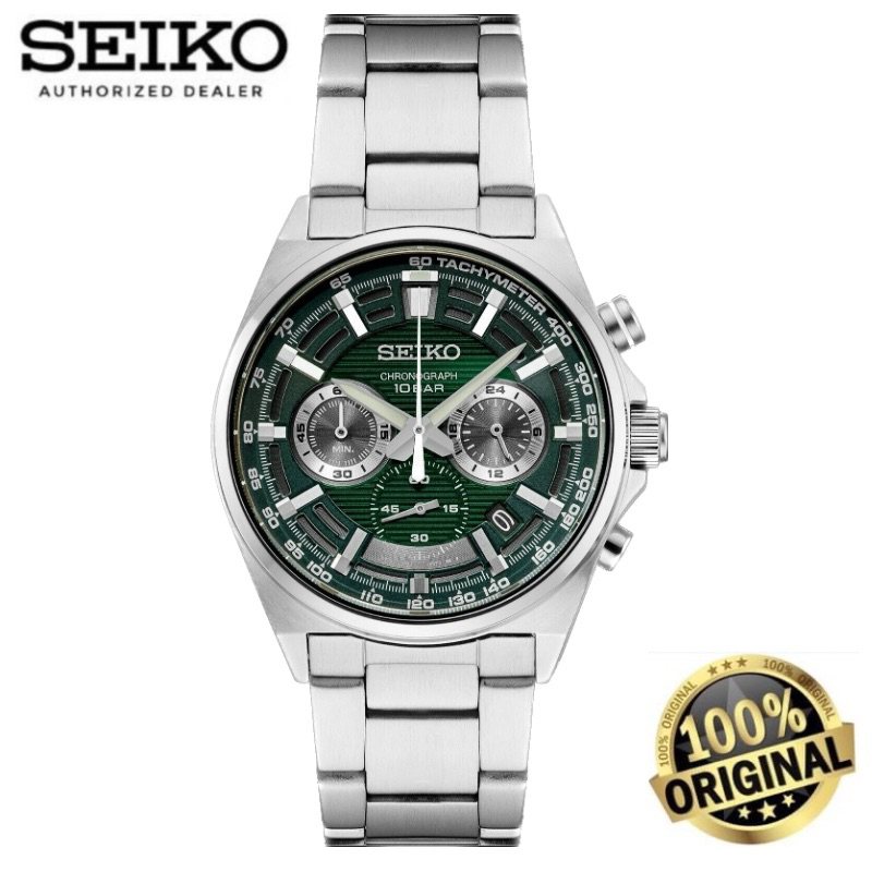 (Official Warranty) Seiko Neo Sports Chronograph Green Dial Quartz Men ...