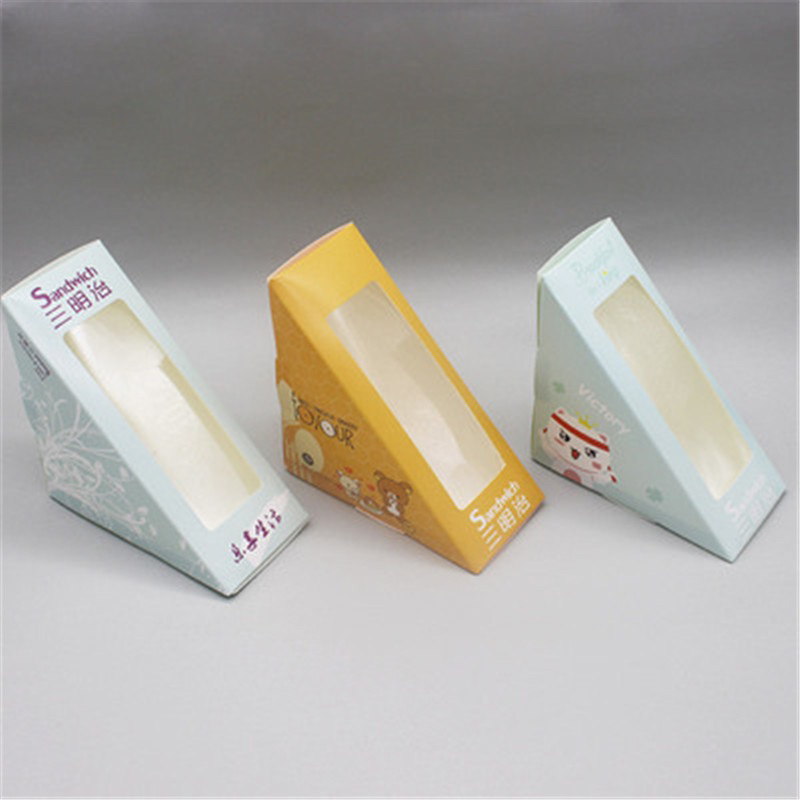 10pcs Sandwich Packaging Box Sandwich Paper Box Triangular Transparent ...