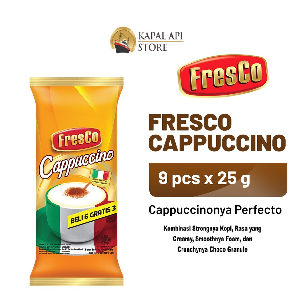Fresco Cappucinno 1 Pack (9x25 gr) Kopi Segera [Instant Coffee ...