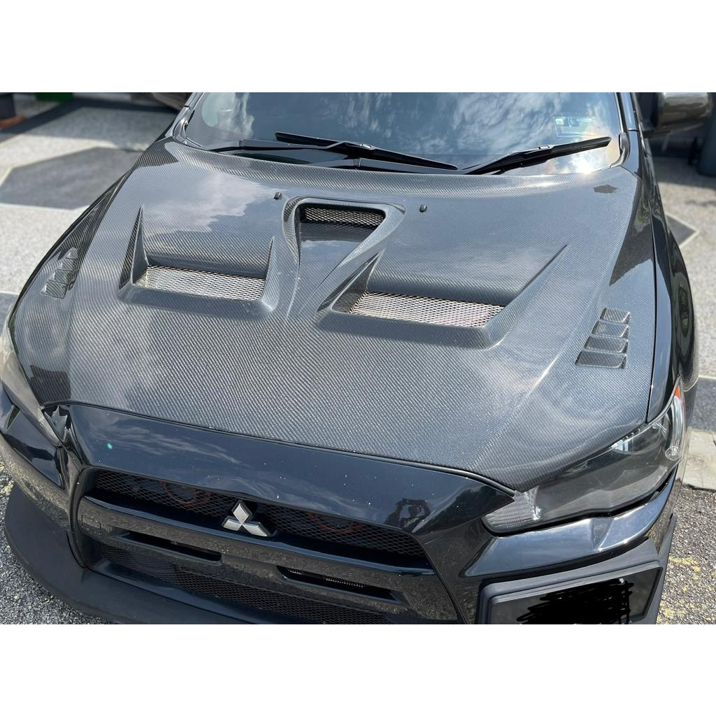 1 Lancer gt inspira evo x carbon fiber hood bonet FQ400 fit for ...