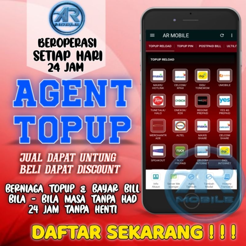 🔥HOT🔥 DAFTAR AGENT TOPUP | SISTEM JUAL TOPUP & PEMBAYARAN BIL | TOPUP GAME | Shopee Malaysia