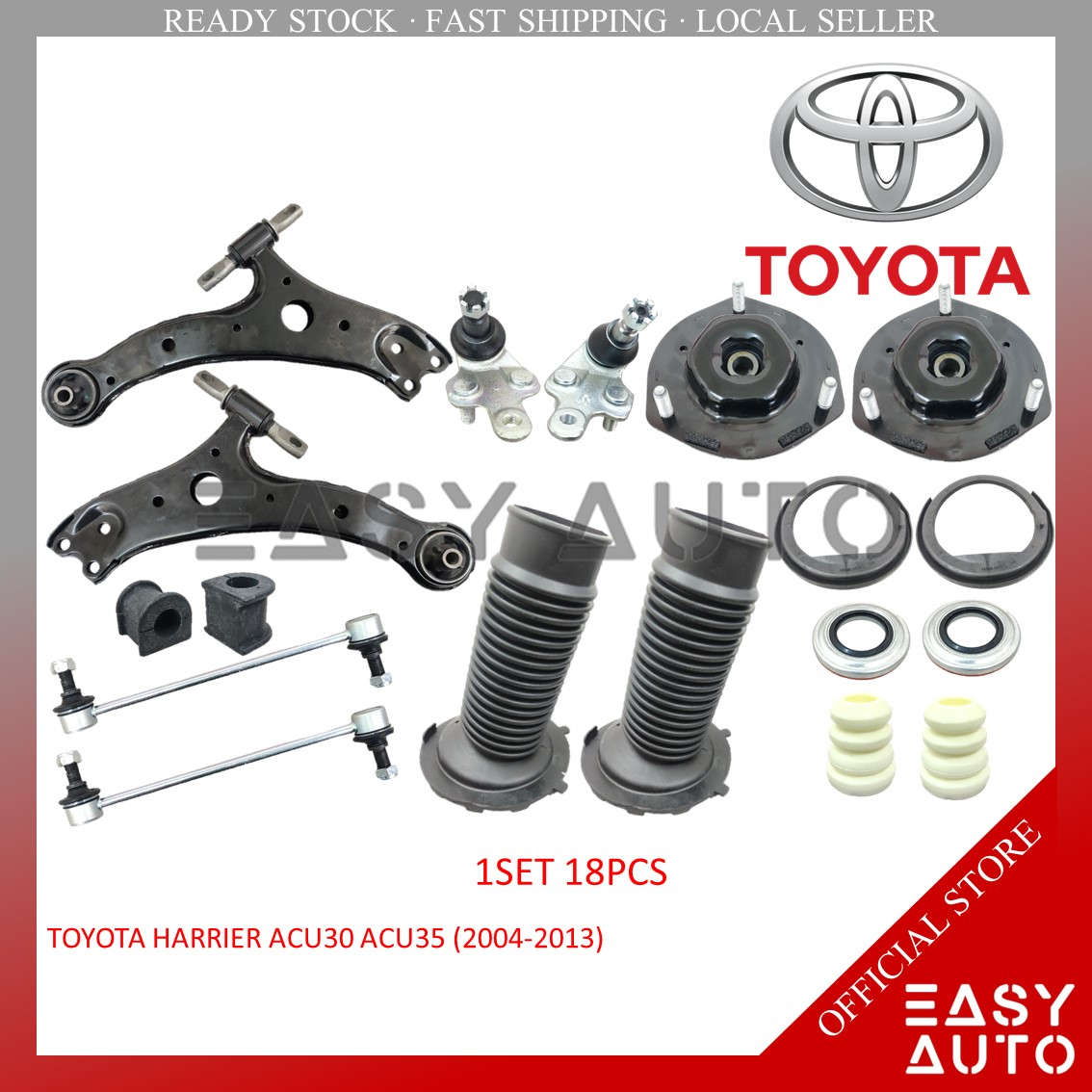 1SET 18PIECES !! FRONT SUSPENSION PART -TOYOTA HARRIER ACU30 /ACU35 ...