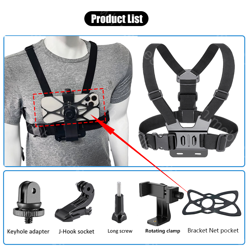 Mobile Phone Chest Strap Chest Phone Holder Harness Strap Cell Phone go ...
