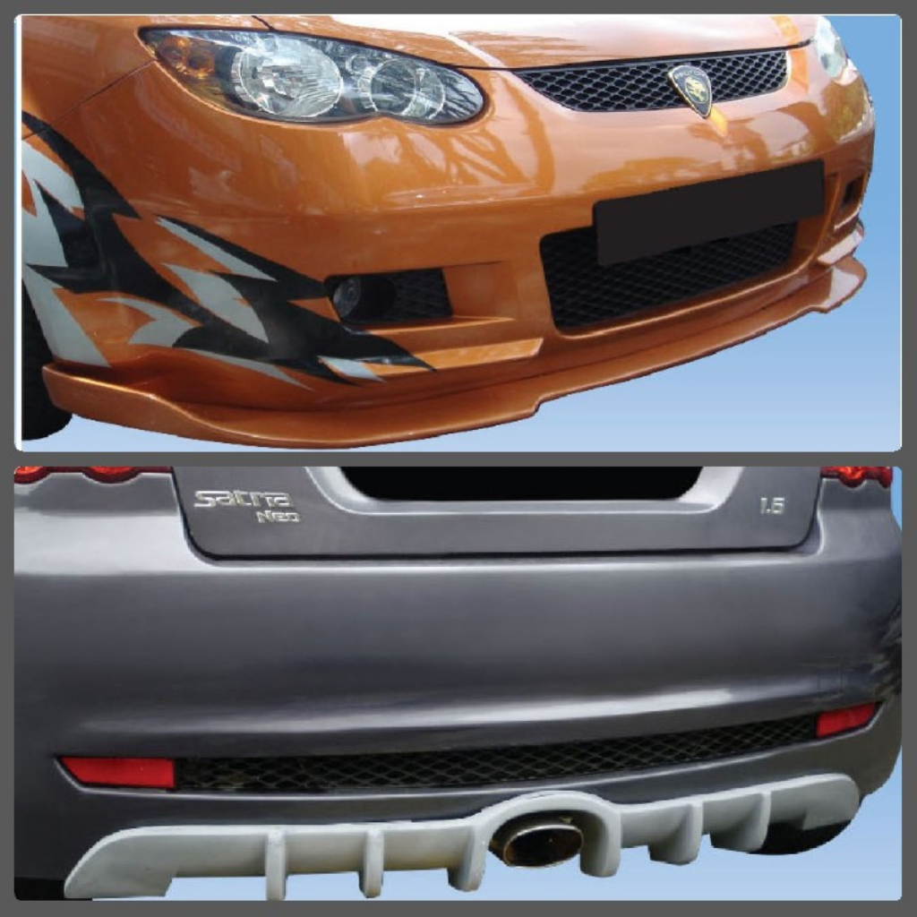 Proton Satria Neo R3 Front V-Lip PU/Fiber Body Kit Ready Stock | Shopee ...