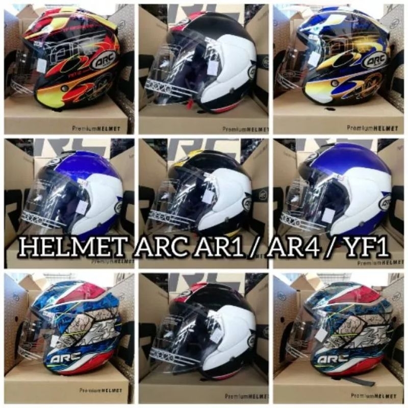 HELMET ARC AR1 / ARC AR4 / ARC YF1 / ARC YF DRAGON SINGLE VISOR OPEN ...