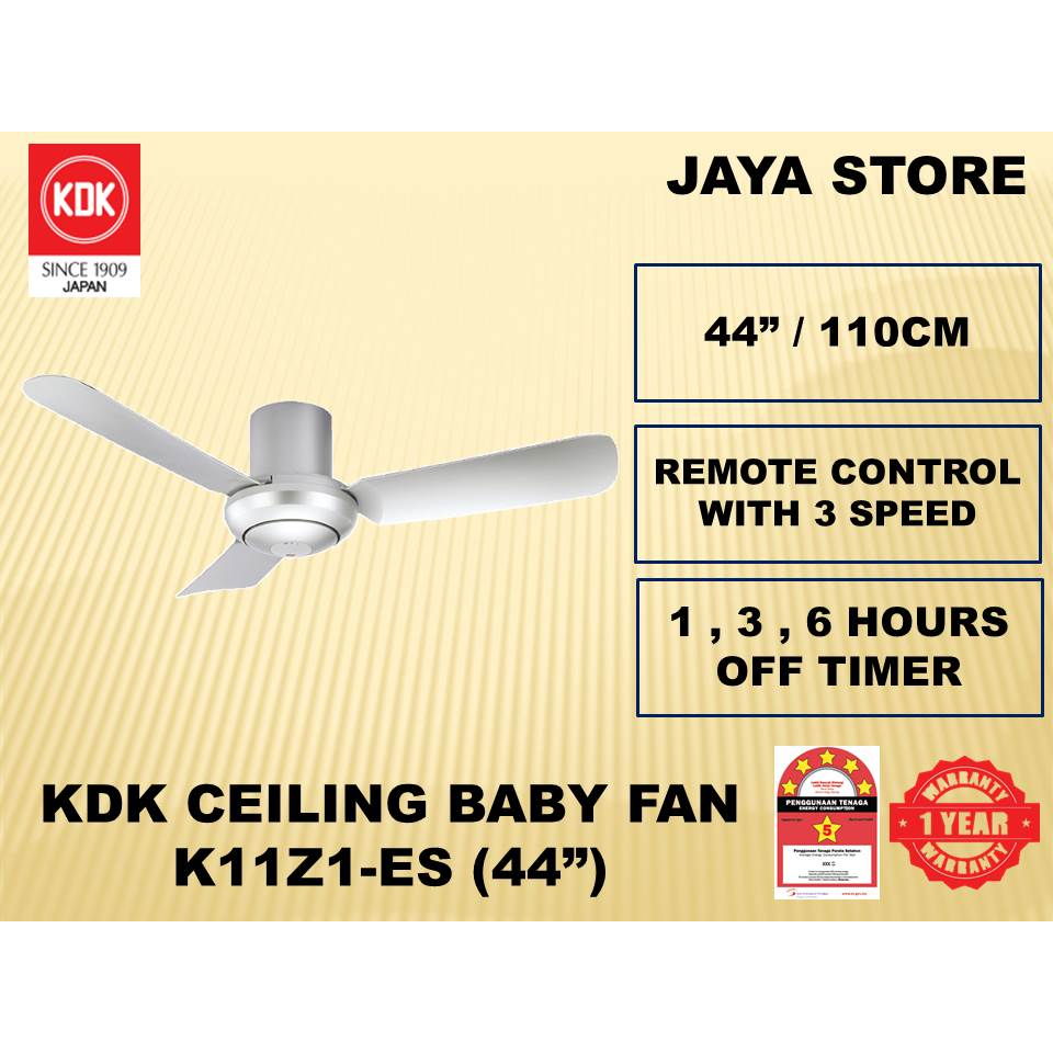 KDK K11Z1-ES 44" Baby Fan Series Remote Control Ceiling Fan / Kipas ...