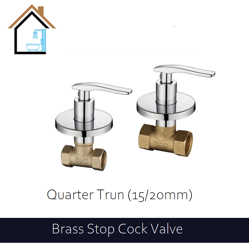 1/2" 3/4" Brass Chromed Conceal Stop Cock Stop Valve Bathroom Valve ...