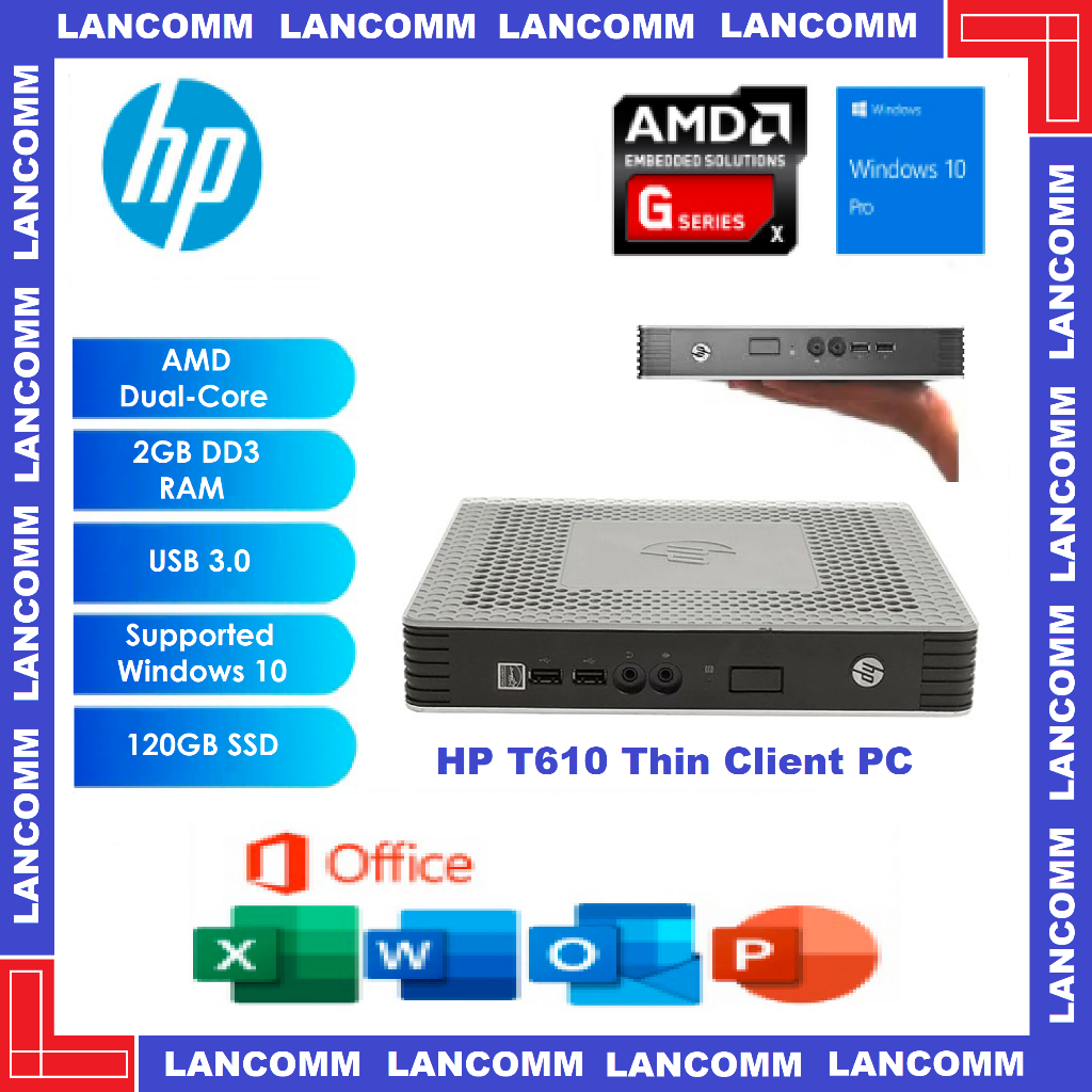 Used Mini PC HP T610 Thin Client AMD AMD Dual-Core T56N AUsed PU with ...