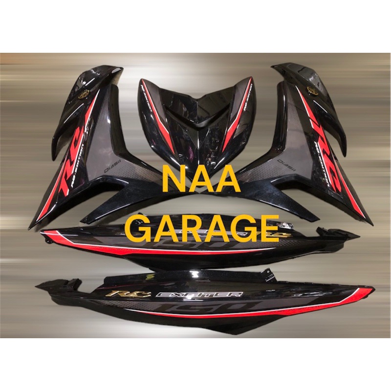 COVERSET EXCITER RC BLACK RED 2018 Y15 V1-V2 FREE AMBLEM LOGO YAMAHA ...